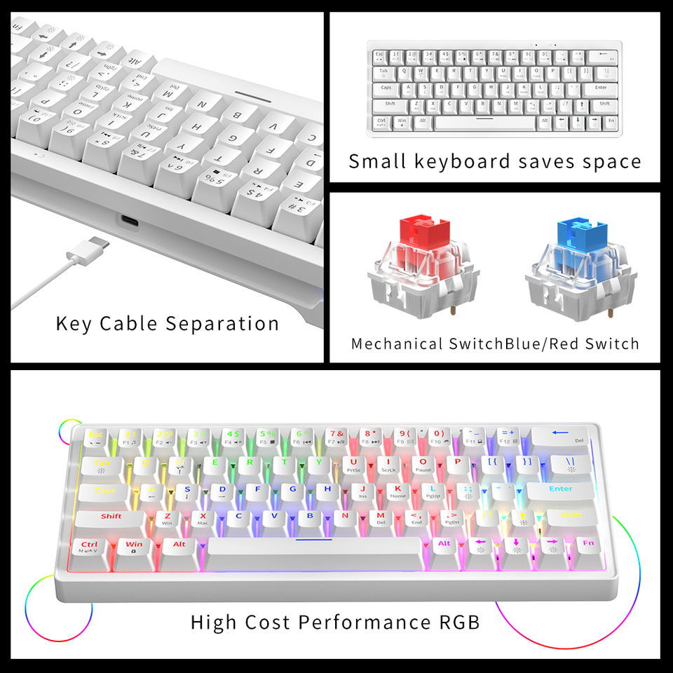 ZA63 Customized Keyboard - RGB Backlit Gaming Mechanical