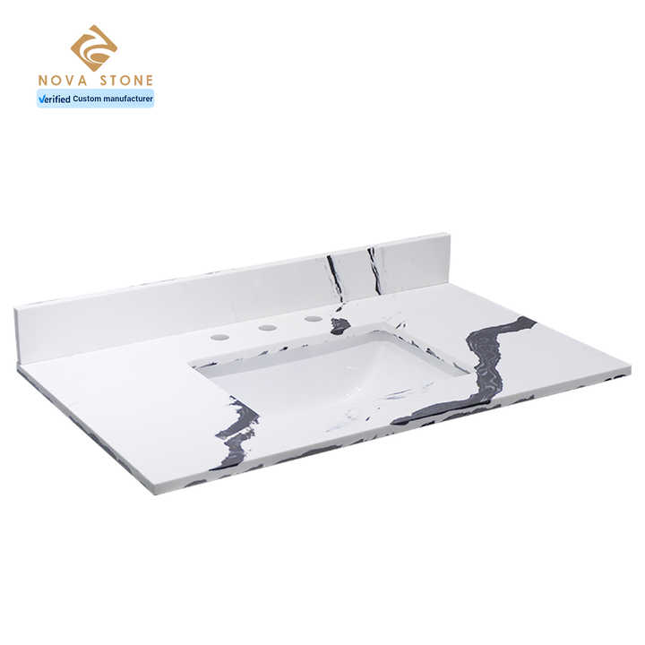 NV1001 Quartz Slab Calacatta Panda White Durable Large-scale ...