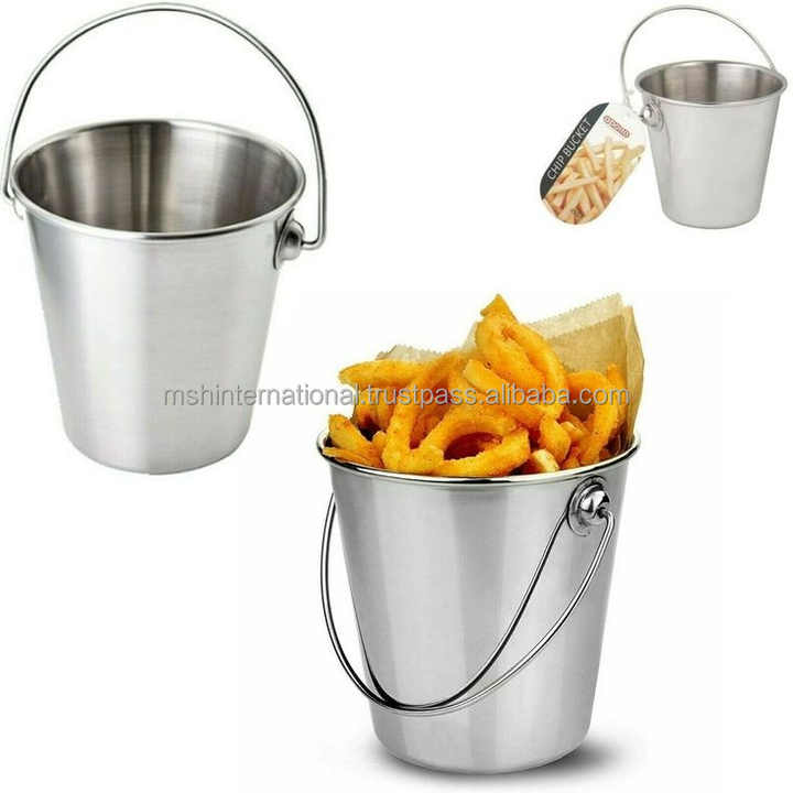 Stainless Steel Chip Serving Bucket - Home Applicable