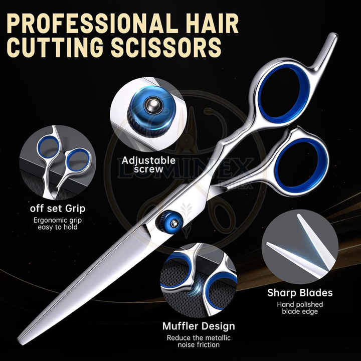 Adjustable Barber Scissors Kit With Professional Tools Hair Shears Kit ...