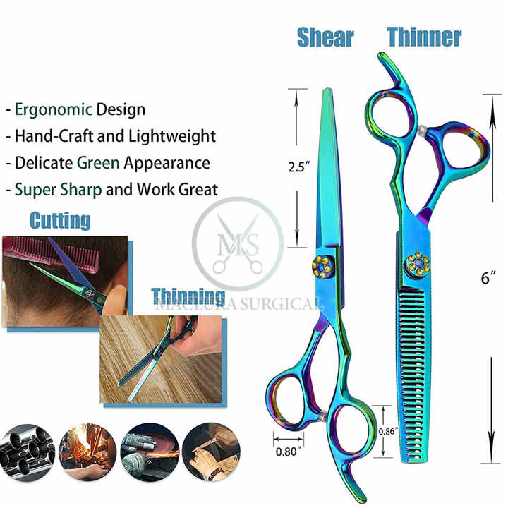 Professional Haircut Scissors for Barbers Ergonomic Design Stainless ...