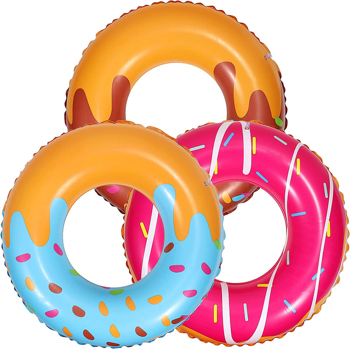Heavy Duty Swim Ring Water Donuts Pool Floats Toys Set of 4