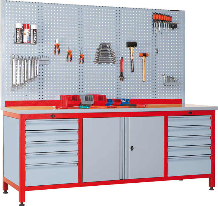 Industrial Heavy Duty Portable Workbench Metal Tool Table With Tool ...