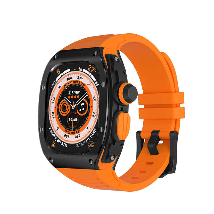 2 in 1 Armor Watch Case with Silicone Strap for Apple Watch Ultra 49mm ...
