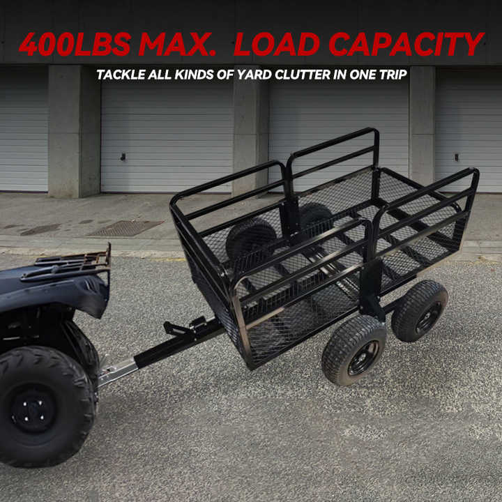 RCM Heavy Duty Dual Axle ATV UTV Lawn Cart - 1 Year Warranty