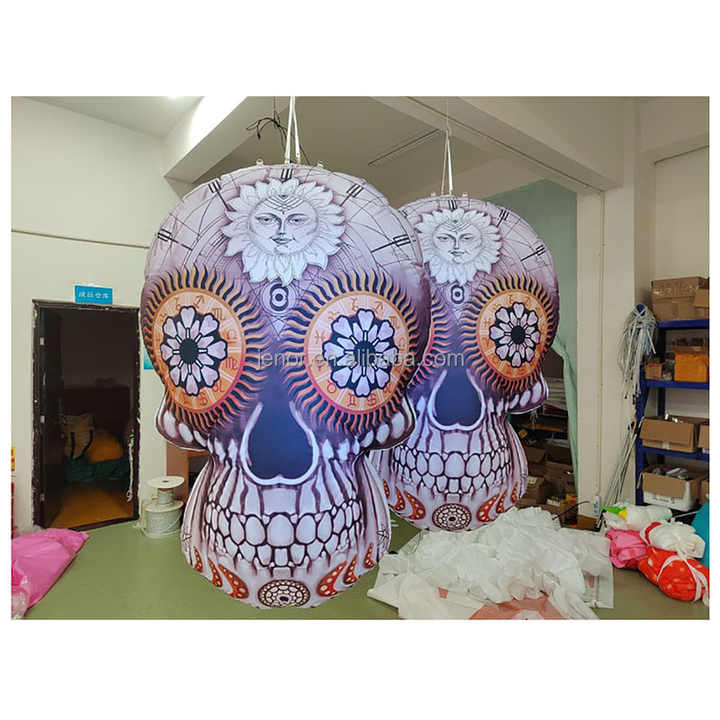 Halloween RGB Light Inflatable Ceiling Skull Head Inflatable Ghost ...