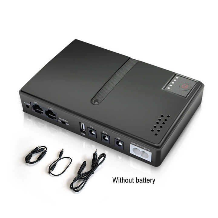 HKIVI No Battery Mini DC UPS Uninterruptible Power Supply 18650 Replaceable Battery Power Backup ...