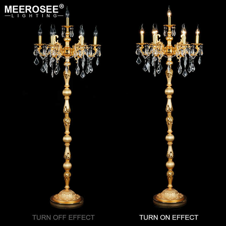 Classic 7 Lights Crystal Floor Lamp Stand Light Fixture Cristal Lustre ...
