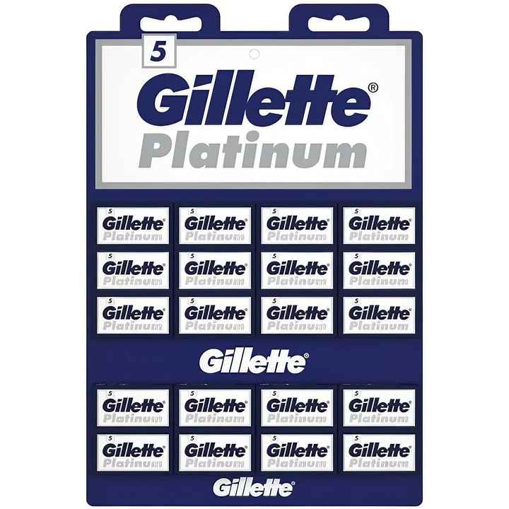 Gillette, 100 Gillette Platinum Double Edge Safety Razor Blades on a ...