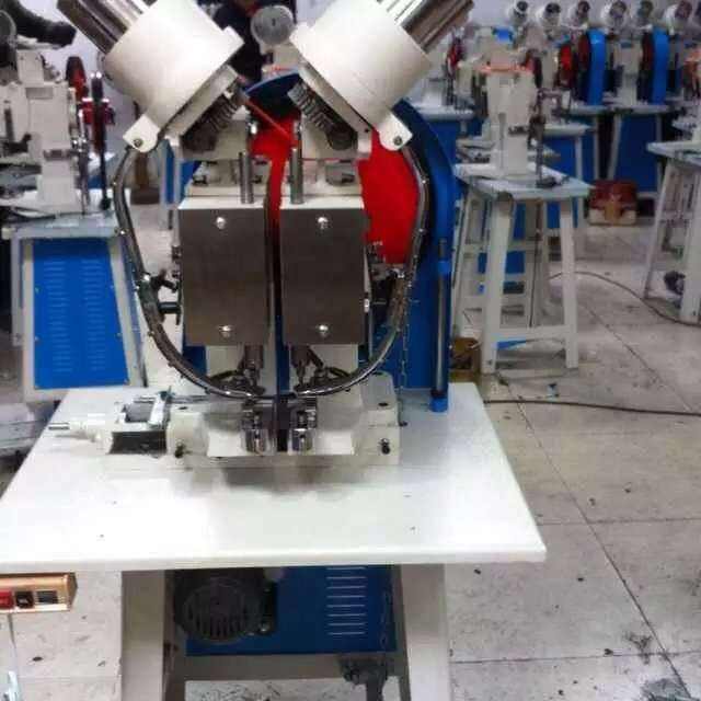 Qike JY-100 Semi Automatic Double Head Handbag Gift Box Eyelet Button Machine Shoes Eyeleting ...