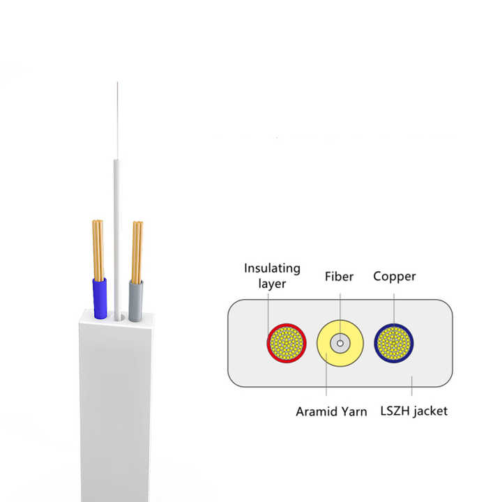 indoor 5G Hybrid Fibra Cabo fiber drop cable copper composite cable ...
