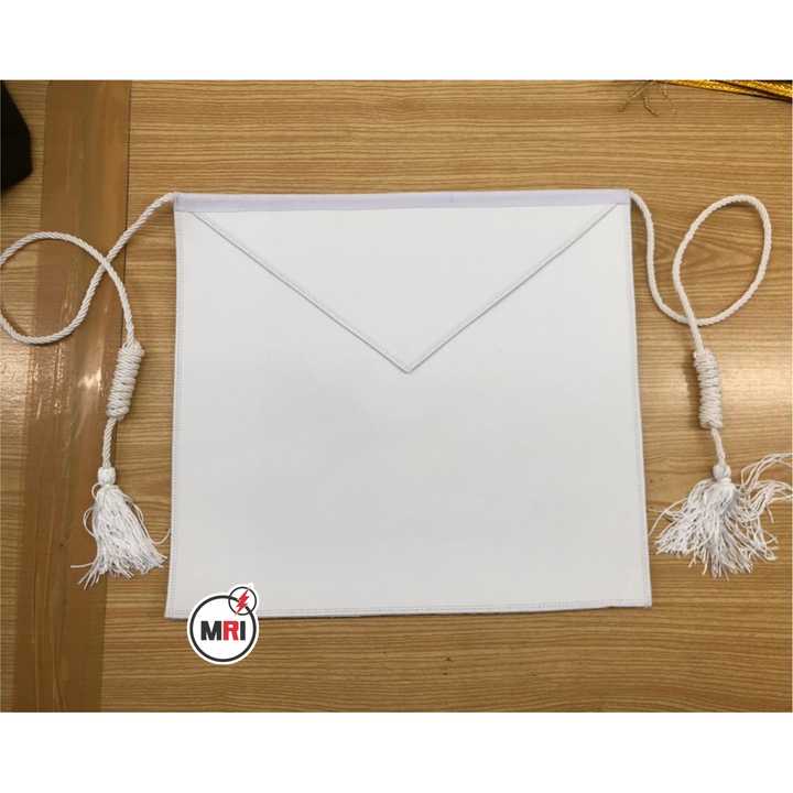 Masonic Regalia Plain White Apron Masonic MM PM Customized Plain or Embroidered Custom Ribbon or ...