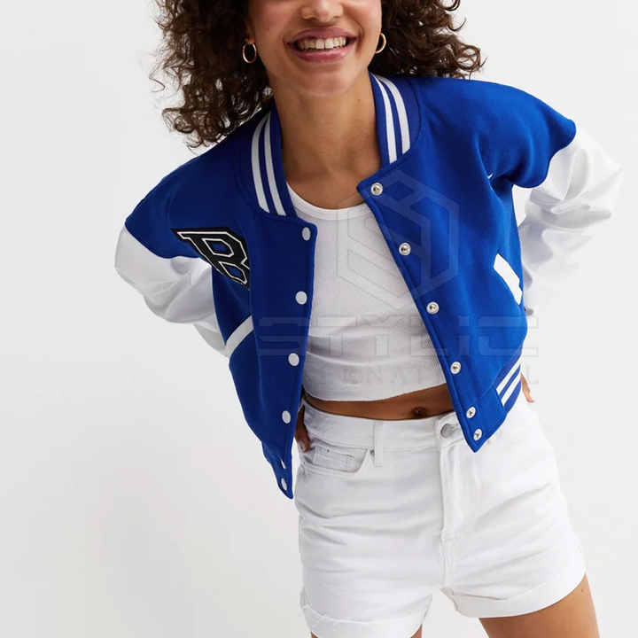 Wholesale Price Cropped Varsity Jacket In Stock Cropped Varsity Jacket ...