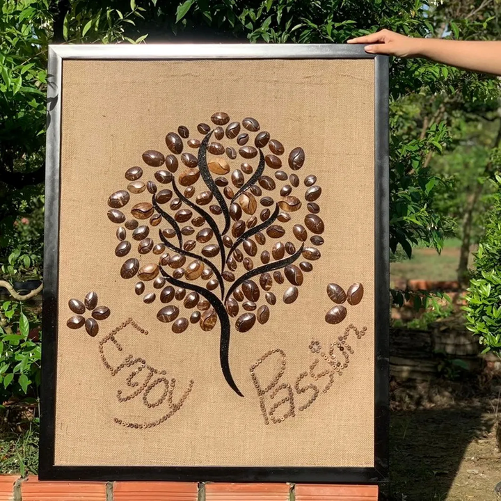 Handcrafted Coconut Shell Decorative Painting - 70x90 cm Elegant Frame ...