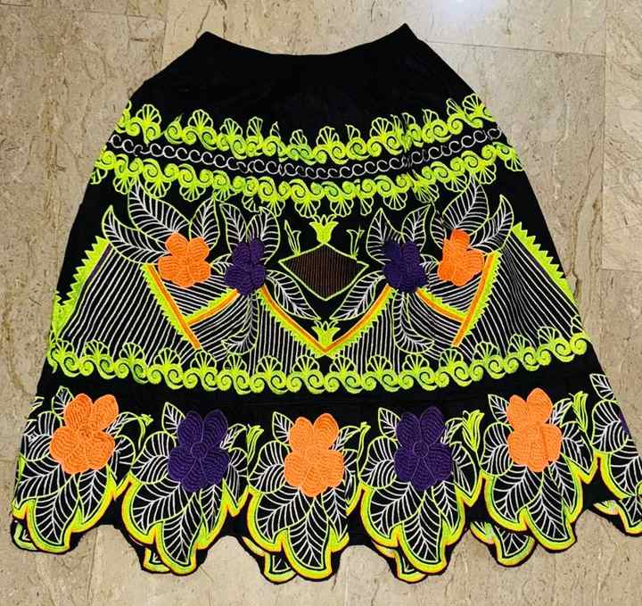 Pohnpeian Skirt - Full Embroidery - Embroidered Hem - Drawstring ...