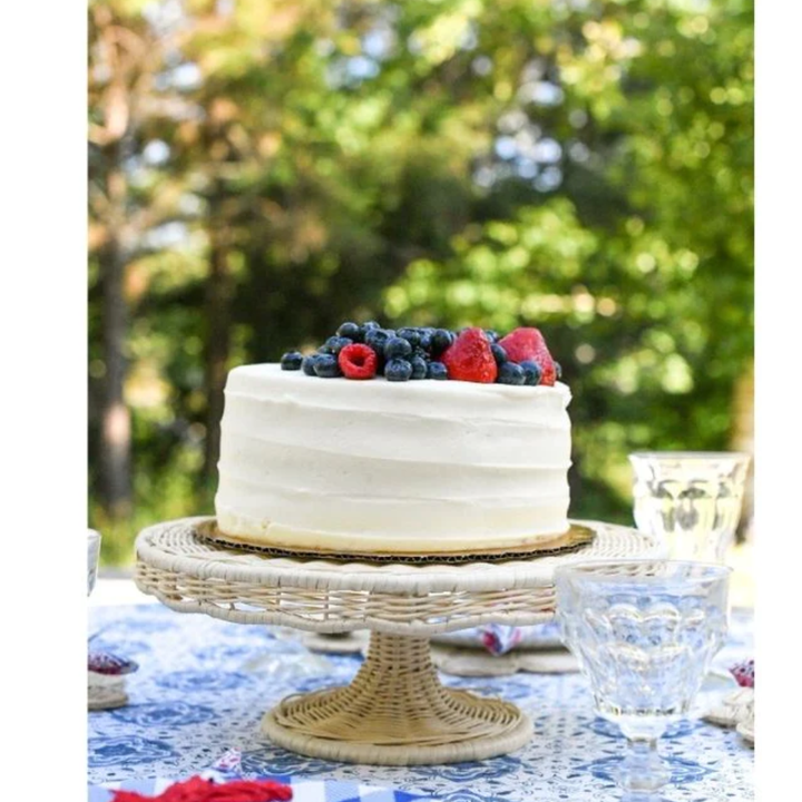 New Product Rustic Style Hand Wicker Cake Serving Stand Natural Rattan ...