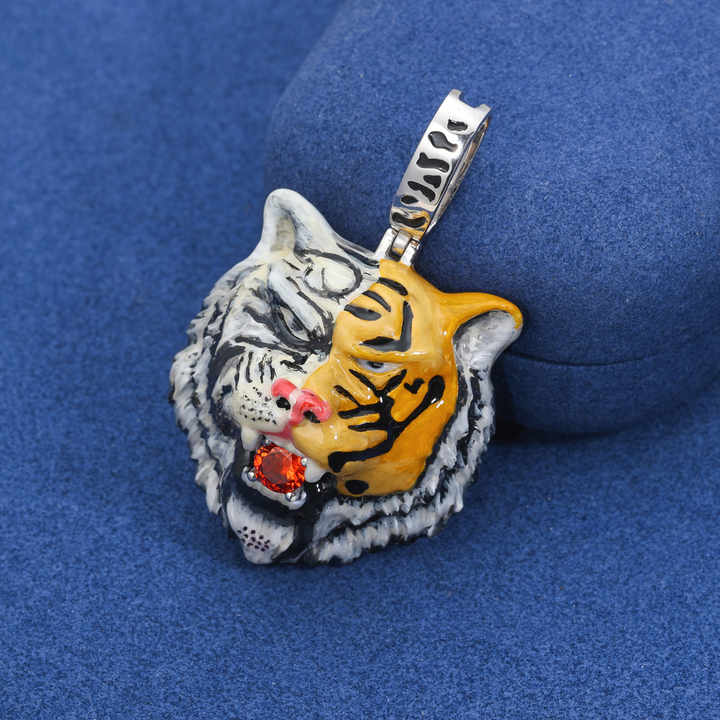 Tiger Ice Moissanite VVS Diamond Jewel Hip Hop Style Tiger Head Pendant ...