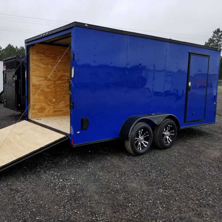 2024 United Trailers 7x16 TA Electric Blue Enclosed Cargo Trailer