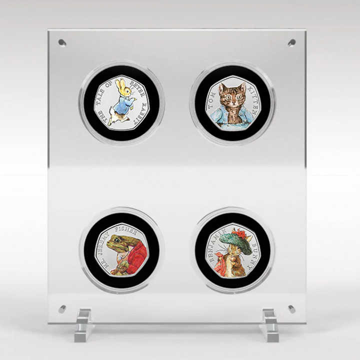 3 Coin Perspex Acrylic Display - Choose Your Size Magnets