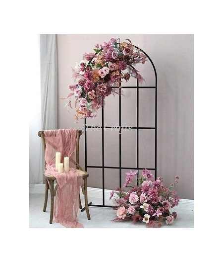 Iron Black Color Artificial Flower Backdrop Customized Size And Shape ...