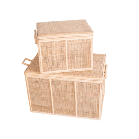 New design natural Vintage rattan & cane box with lid decorative ...