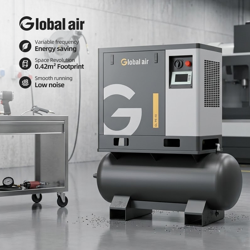 220V 7.5KW 10HP Quiet Screw Air Compressor for Spray Painting DIY ...