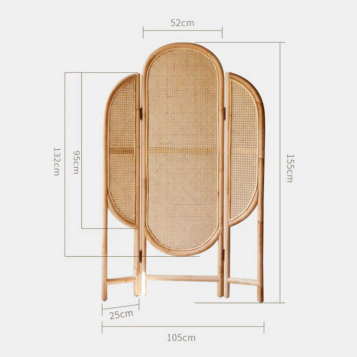 Dreamhouse Japanese-Style Wooden Rattan Screen Partition