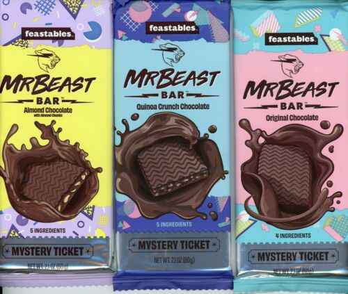 Luscious Feastables Mr Beast Chocolate Bars - NEW Crunch