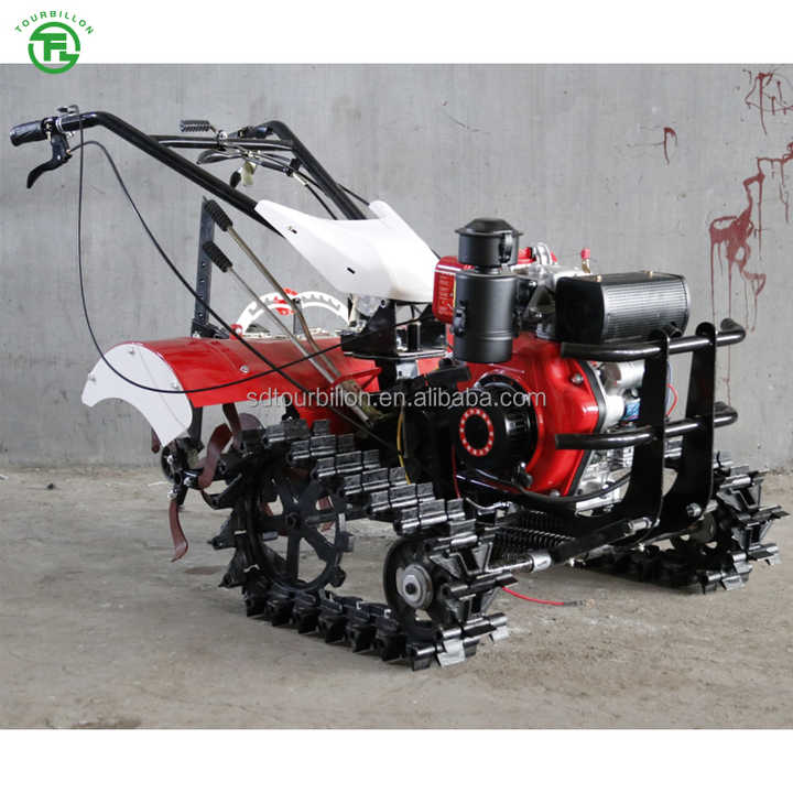 12hp diesel Engine Double Chain Track Type Cultivator Power Tiller ...