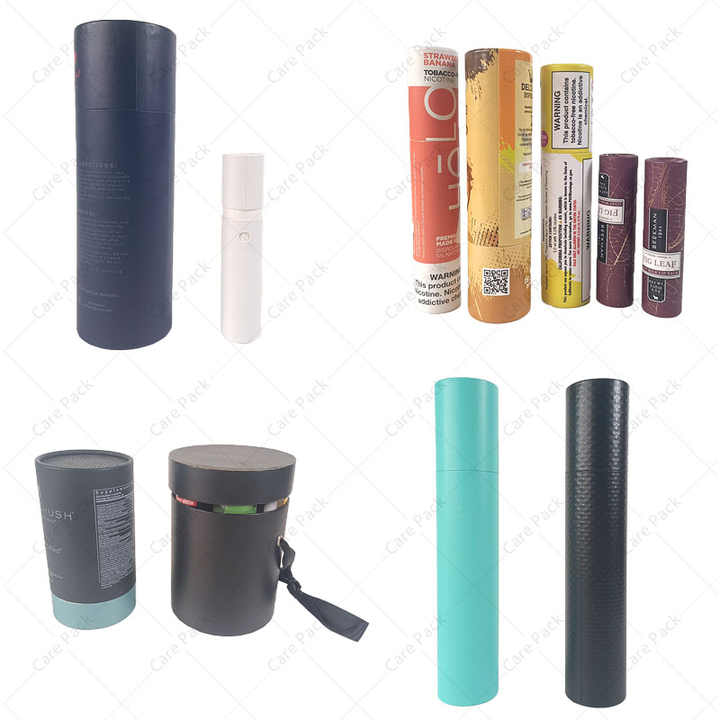 Black Paper Box Cardboard Packing Cylinder Shape Carton Shipping Tube ...