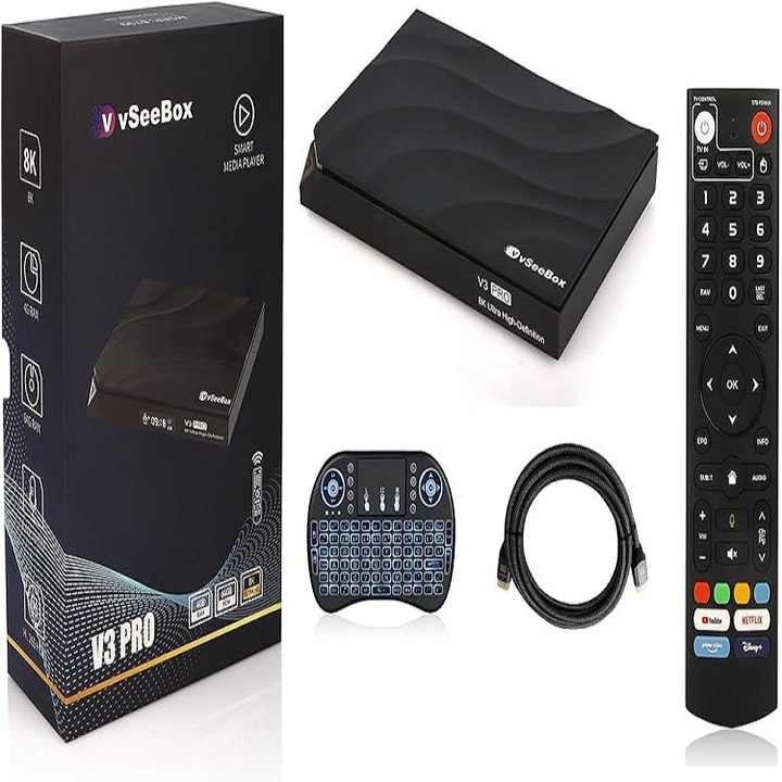WiFi 6 TV Box VseeBox V5 Pro 4GB RAM 32GB ROM 6K Streaming Device With ...