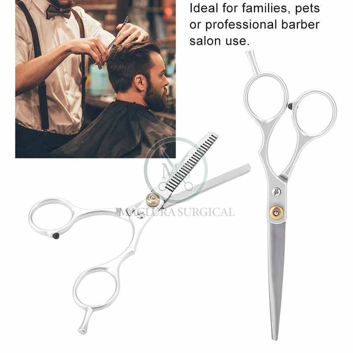 Premium Barber Hair Cutting Scissors Ergonomic Handle Stainless Steel ...