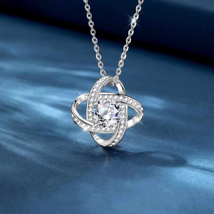 S925 Sterling Silver Four-leaf Clover Necklace Rotating Full Diamond ...