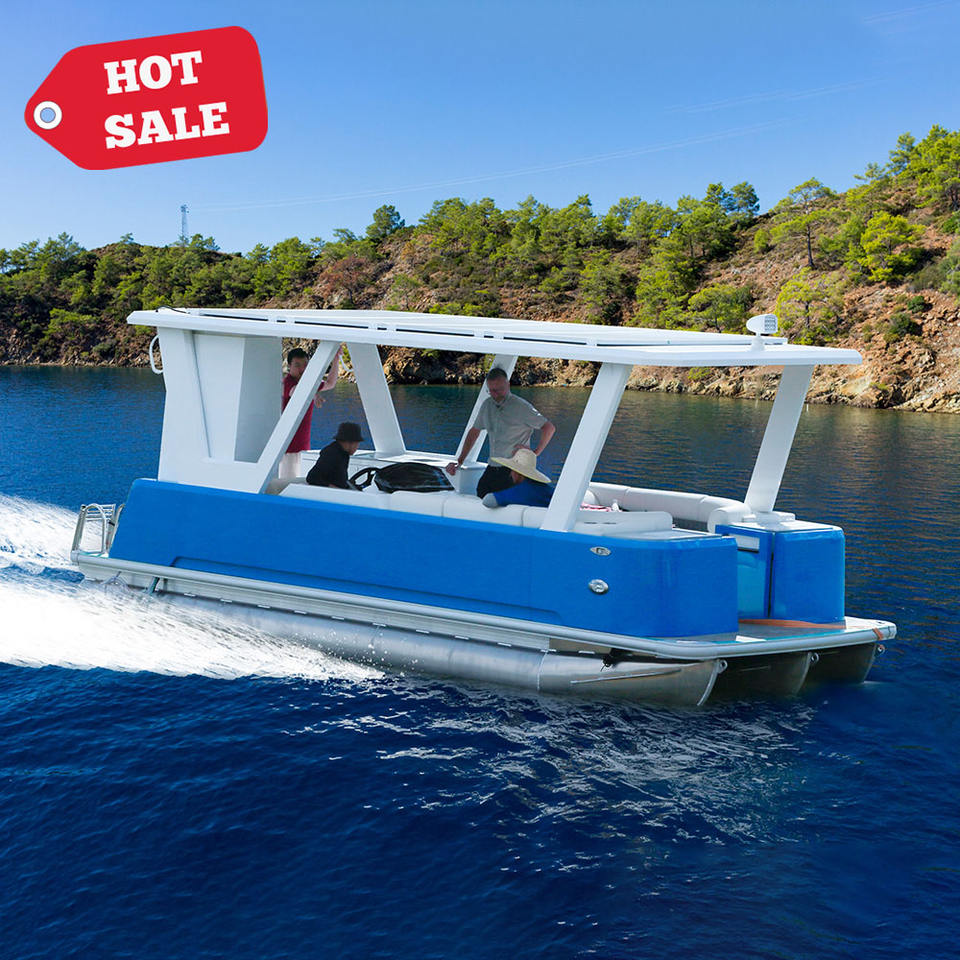 22' Electric Motor Solar Powered Pontoon Boat - Fun & Comfort
