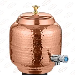 Indian Manufactured Pure Hammered Copper Matka Water Pot With Stand ...