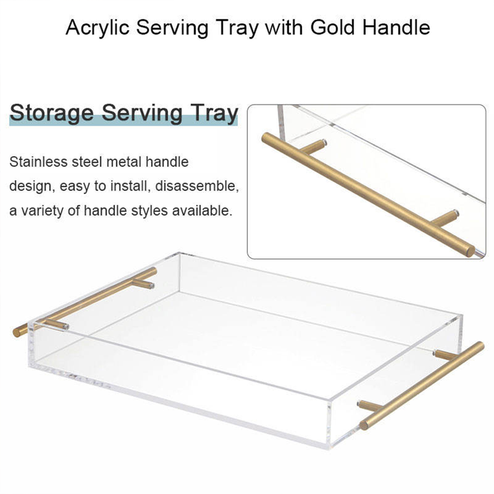 Custom Clear Acrylic Serving Tray with Removable Photo Paper Insert ...