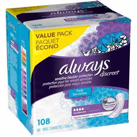 Always Discreet Adult Incontinence & Postpartum Liners for Women, Size ...