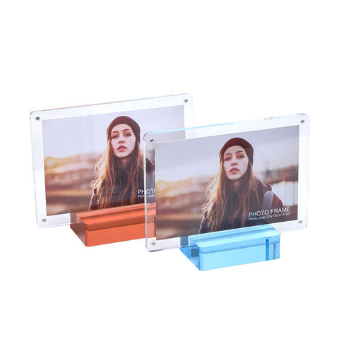Beautiful Photo Neon Orange Acrylic Picture Frames With Back Stand 4 X6 ...