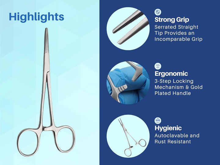 Artery Forceps Straight and Curved 6" Dressing Surgical Forceps ...