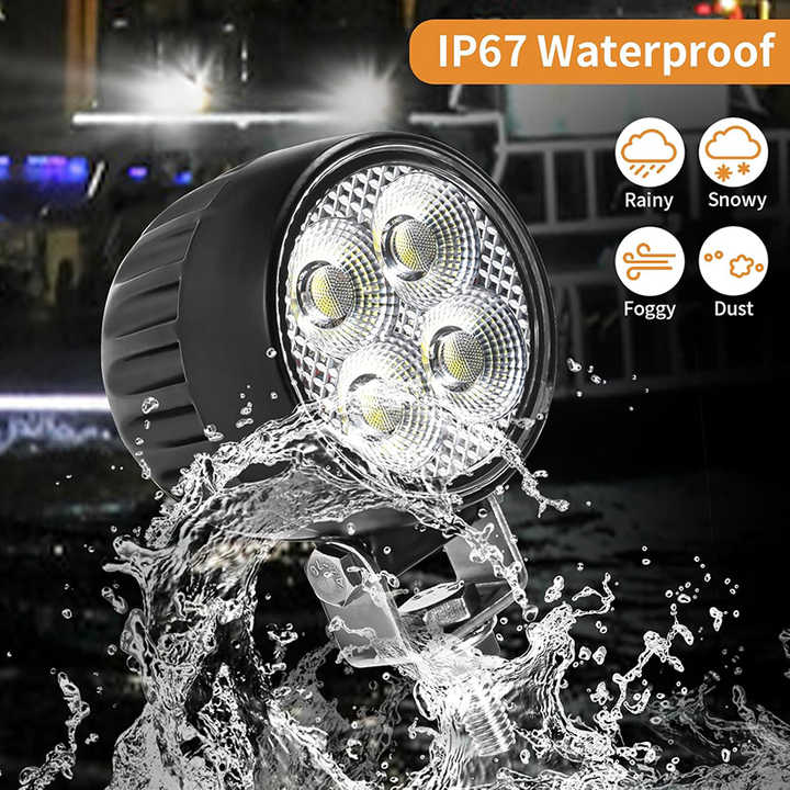 3 Inch Round LED Work Light - 1800lm for Motorcycle & Tractors