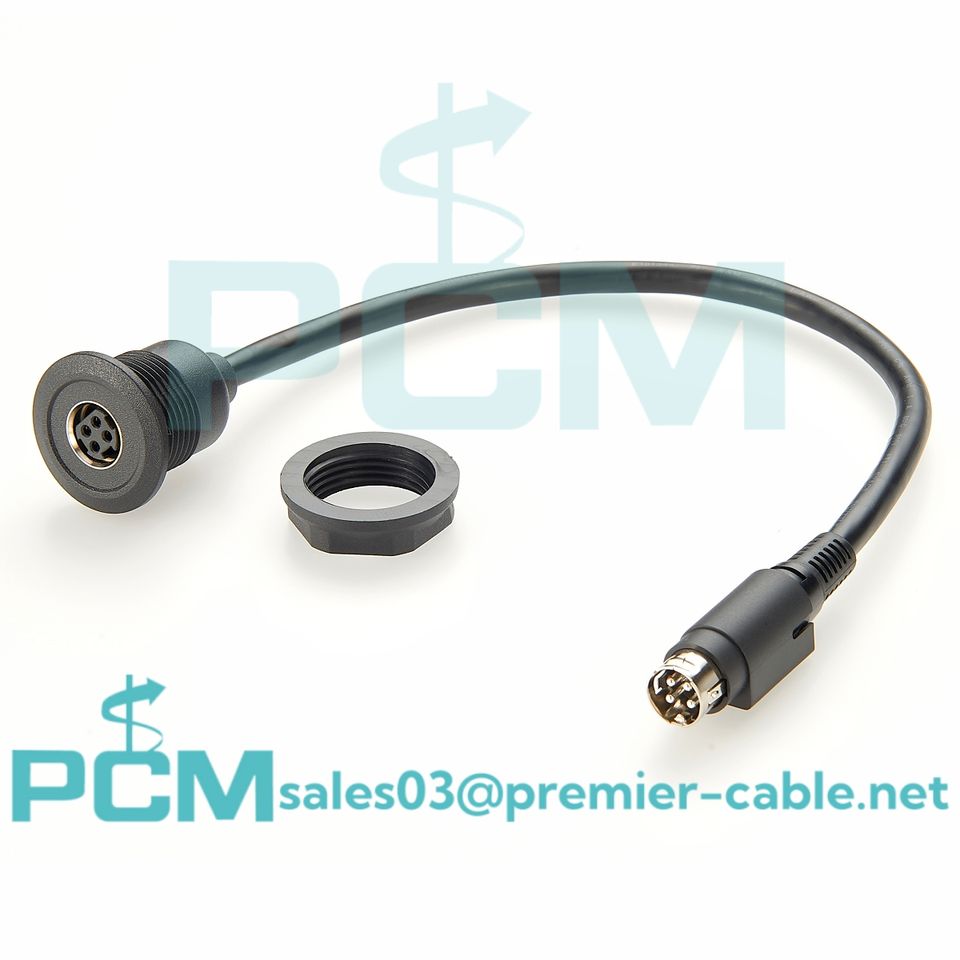 DC Power DIN 4 Pin Circular Panel Mount Connector Male to Female ...