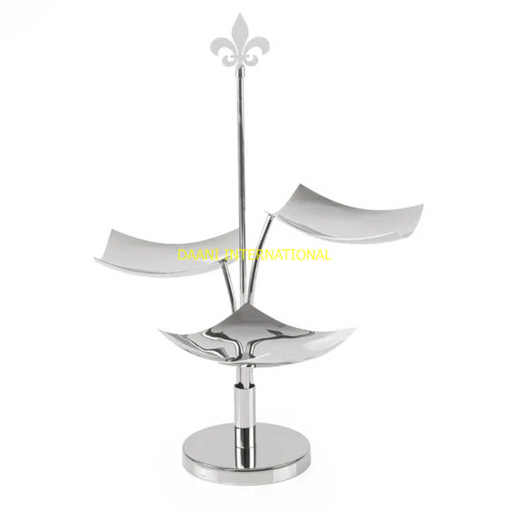 3 Tier Stainless Steel Curved Tray Stand Dessert Display Rack Cupcake ...