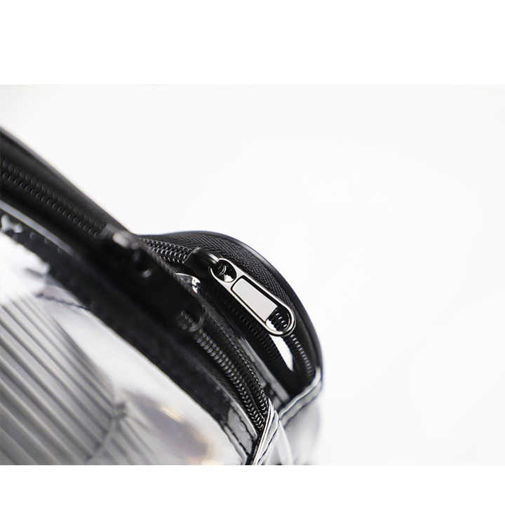Transparent Round Shoulder Pouch Clear Plastic Circular Crossbody Purse ...