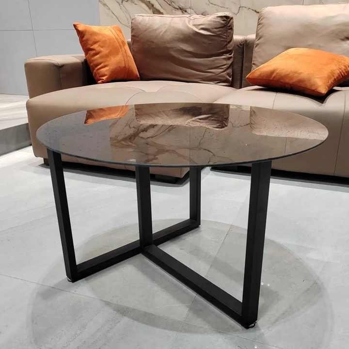 Best Sale Small Brown Glass Coffee Table for Living Room Round Side ...