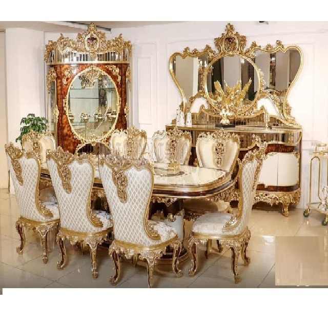 Regal Dine with Luxurious Style - Hand Carved Dining Set