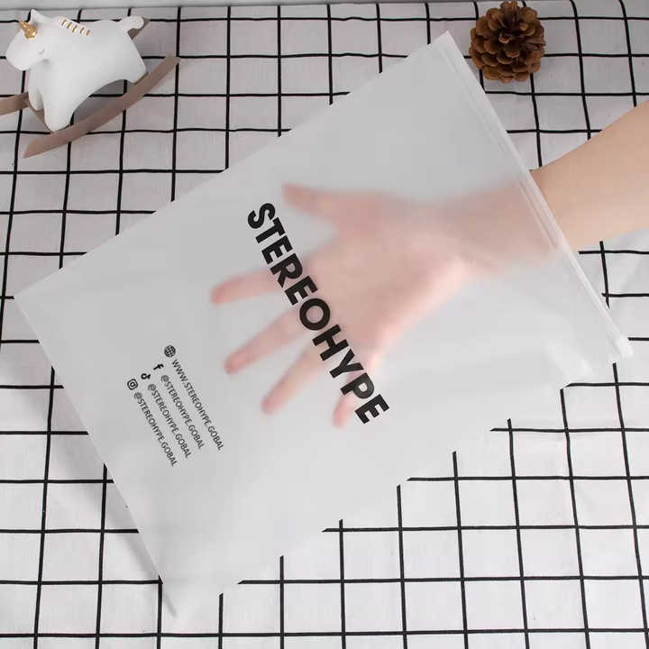 Custom Matte Frosted Biodegradable Plastic Packaging Zipper Bags T