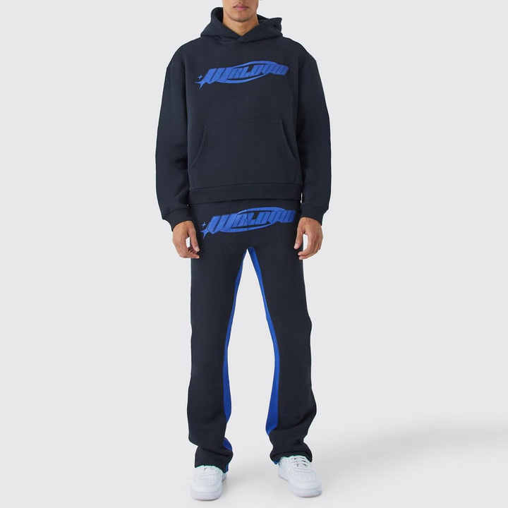 Branded Material Comfortable Fabric Flare Tracksuit Set Heavyweight ...