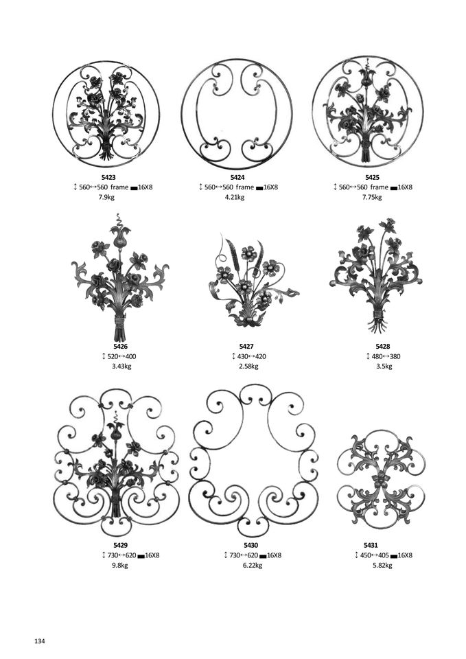 Iron Barrier Forged Frame Elements for Gate Fence Railing Handrail ...