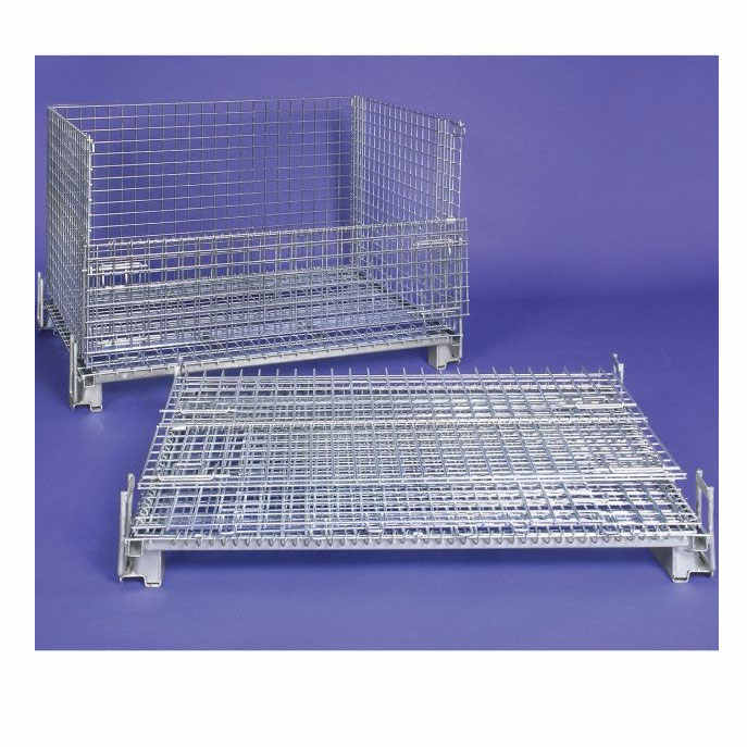 Foldable Warehouse Cage Foldable Galvanized Steel Hot Sale Wire Mesh ...
