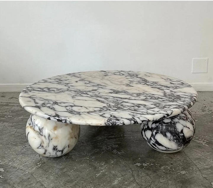 PerfectStone Luxury Veined Round Natural Stone Calacatta Viola Marble ...